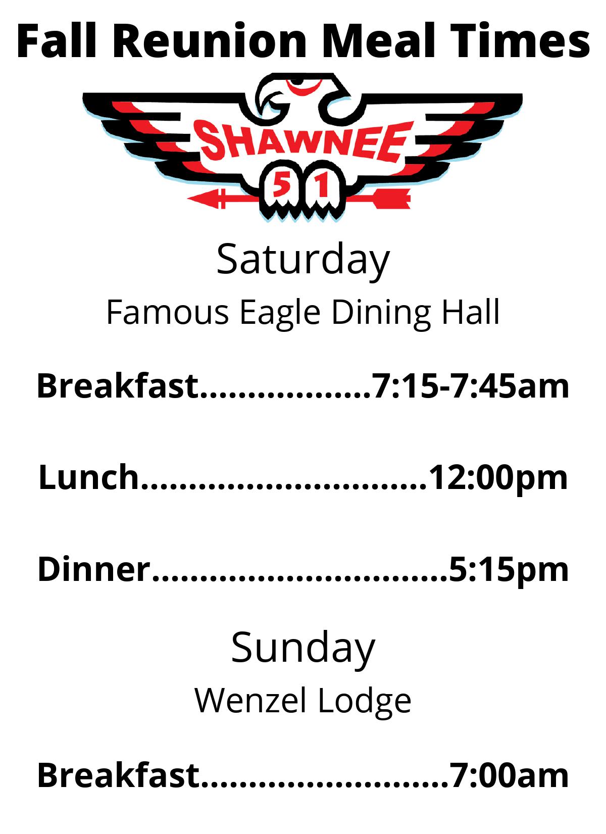 Meal Plan Fall Reunion Meal Plan Fall Reunion